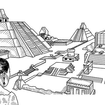 Pegatina con la obra «Tenochtitlán» de Digilogos | Redbubble
