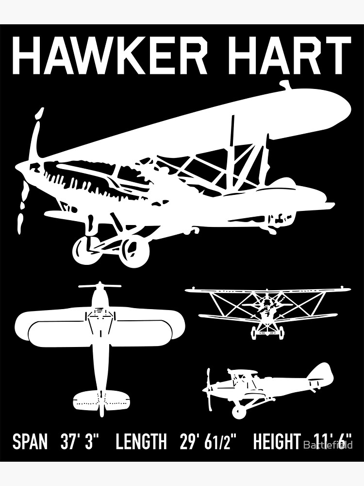 "Hawker Hart British WW2 Biplane Light Bomber Plane Cutout Silhouettes ...