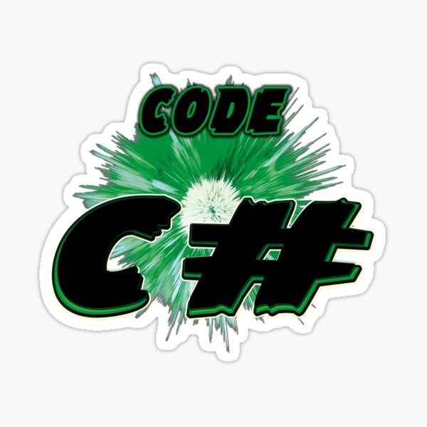 "Code C# Sharp green" Sticker by Paralaxe | Redbubble