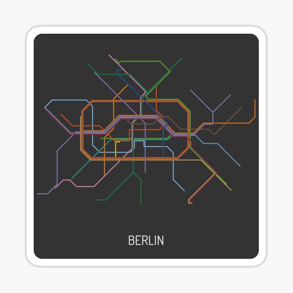 "Minimalist Metro - Berlin U-Bahn" Sticker by realittle | Redbubble