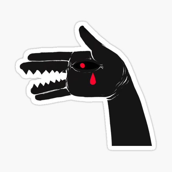 "Finger wolf" Sticker by Artenon | Redbubble
