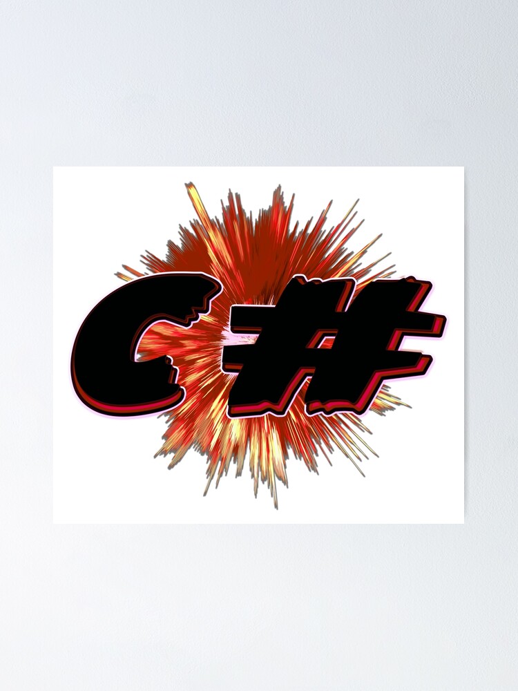 "C# Sharp red" Poster for Sale by Paralaxe | Redbubble