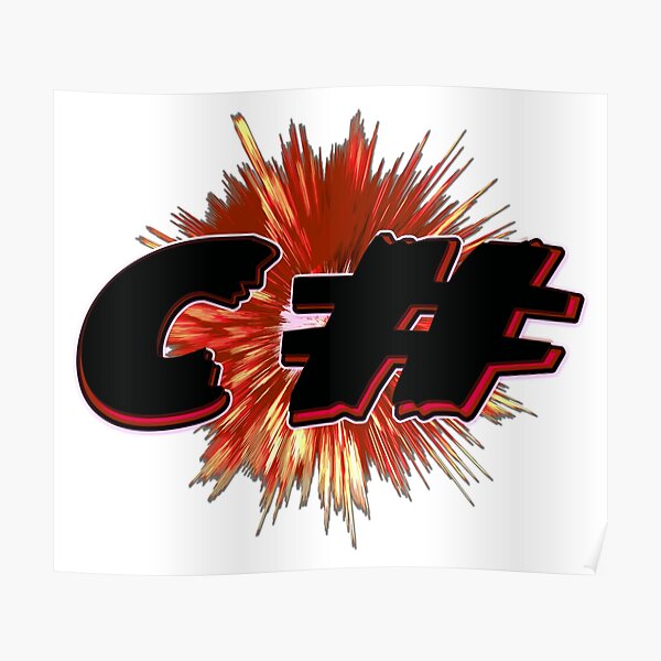 "C# Sharp red" Poster for Sale by Paralaxe | Redbubble