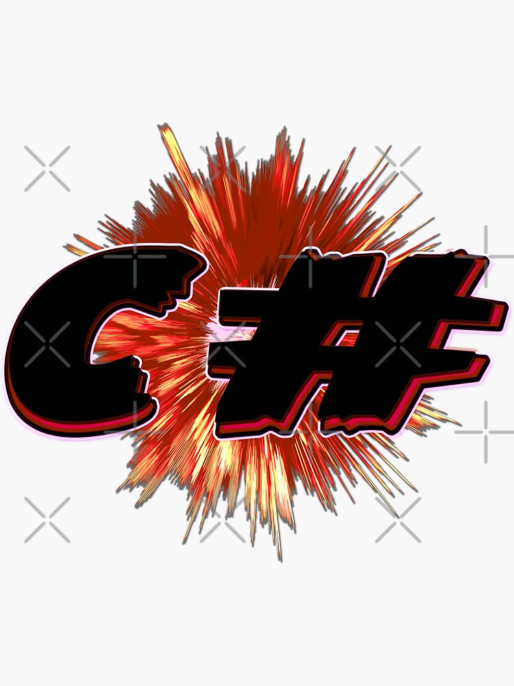 "C# Sharp red" Sticker by Paralaxe | Redbubble
