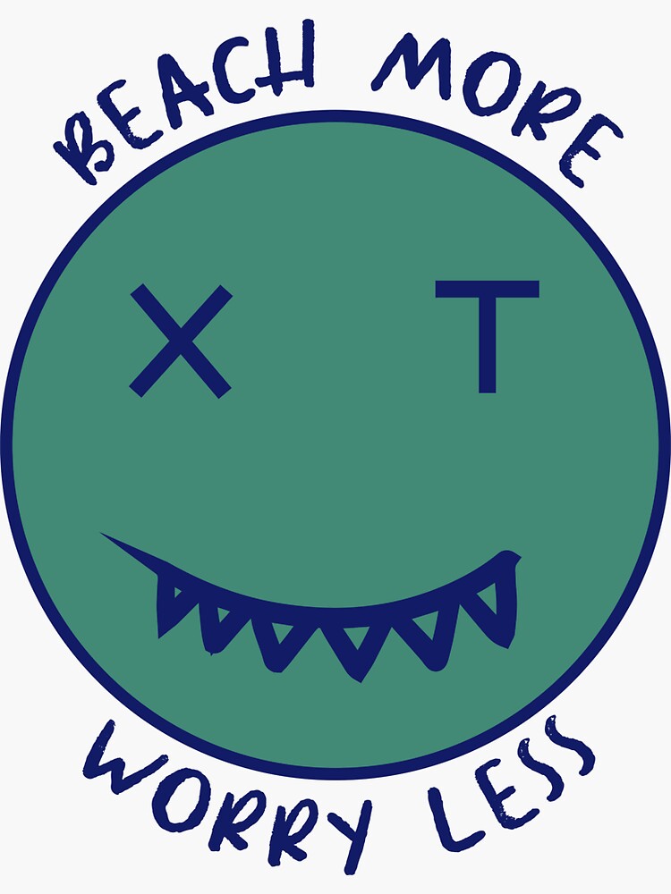 "Beach More Worry Less, Summer time " Sticker by yohan32 | Redbubble