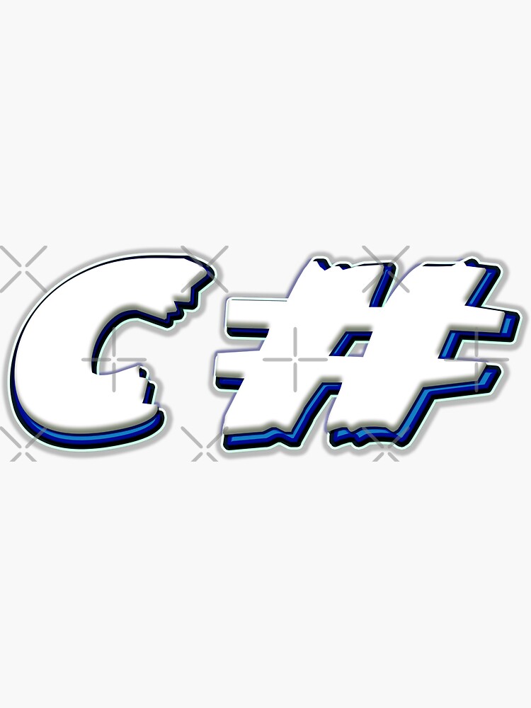 "C# Sharp is productive blue" Sticker by Paralaxe | Redbubble