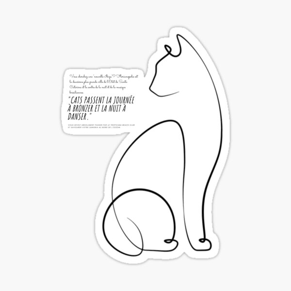 "Cat line art drawing" Sticker by narvey7 | Redbubble