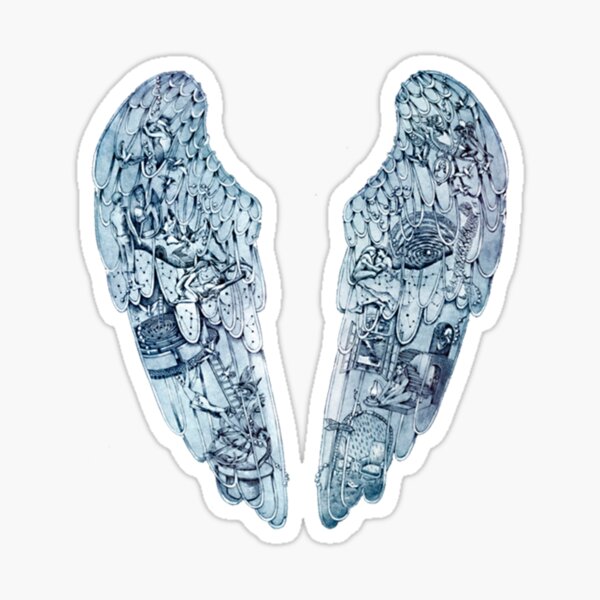 "wings of band logo" Sticker by sarahdunnop | Redbubble