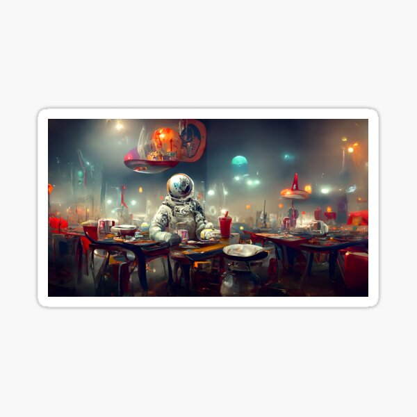 "Astronaut at the space bar" Sticker by T-draw | Redbubble