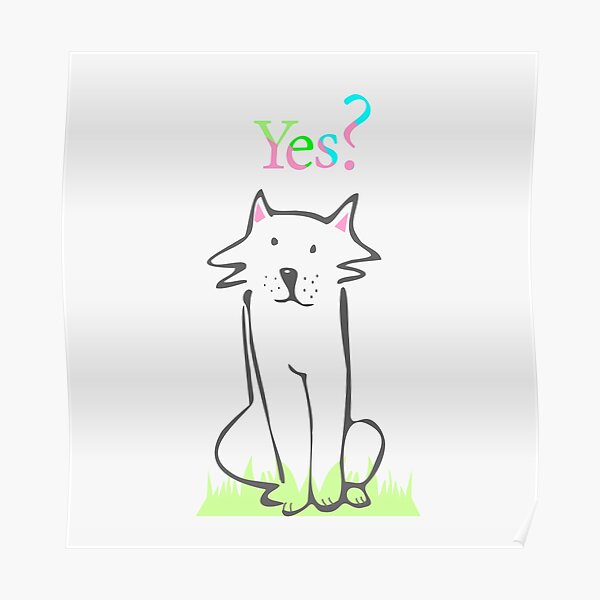 Póster «Perro sentado con una pregunta» de Nata-V | Redbubble