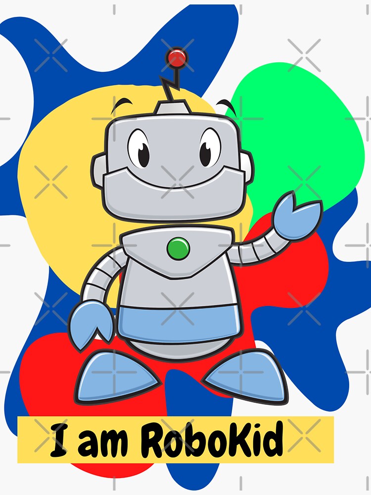 "Funny Little Robot - RoboKid" Sticker for Sale by eaguilar01 | Redbubble