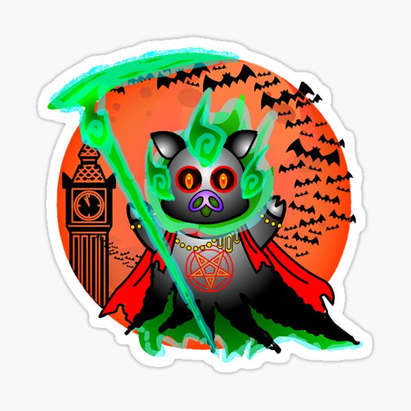 "BLOOD MOON PIGGY GRIM REAPER " Sticker by JosephRi895649 | Redbubble