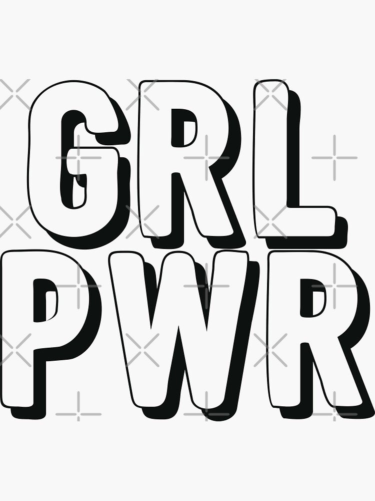 "GRL PWR Girl Power" Sticker for Sale by MadEDesigns | Redbubble