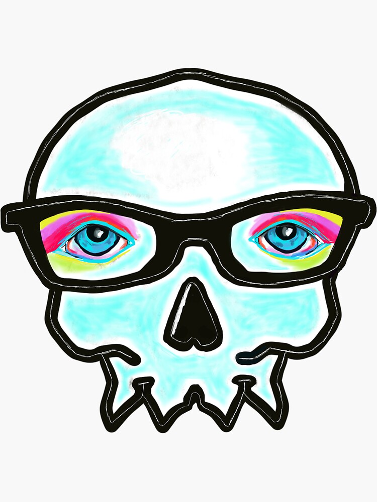 "Nerd Skull" Sticker by GypsyVelvet | Redbubble