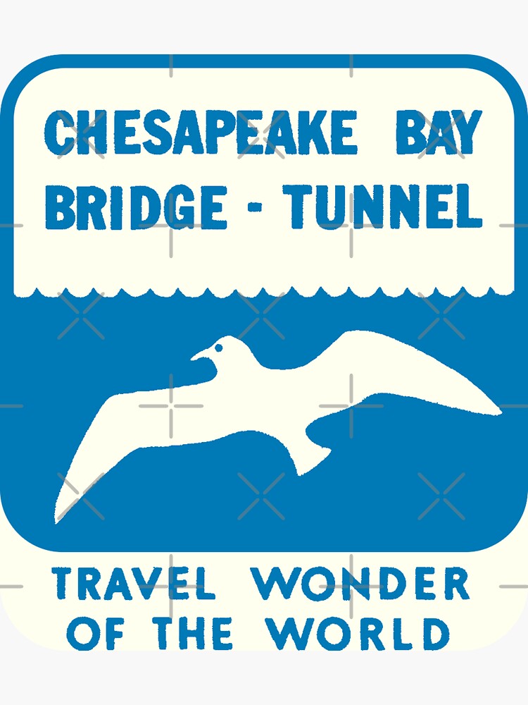 "Chesapeake Bay Bridge Tunnel Vintage Travel Decal" Sticker for Sale by ...