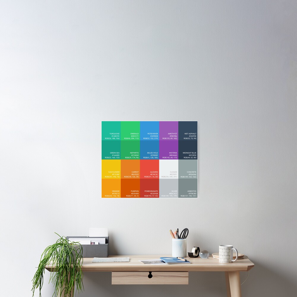 "Flat UI Colors" Poster for Sale by kentliau | Redbubble