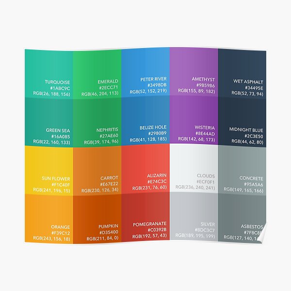 "Flat UI Colors" Poster for Sale by kentliau | Redbubble