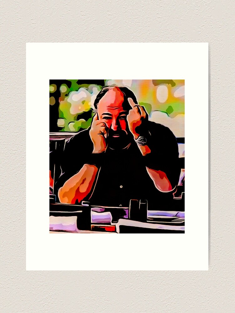 "Tony-Soprano-Gabagool-Middle-Finger" Art Print for Sale by ...