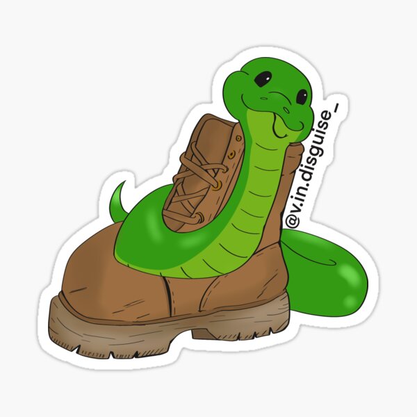"Don’t step on snek. Boot snake" Sticker by VInDisguise | Redbubble