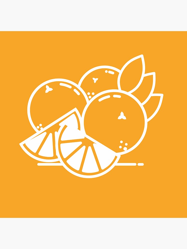 "Simple Line Art Orange : Model 1" Sticker for Sale by Mr-Line | Redbubble