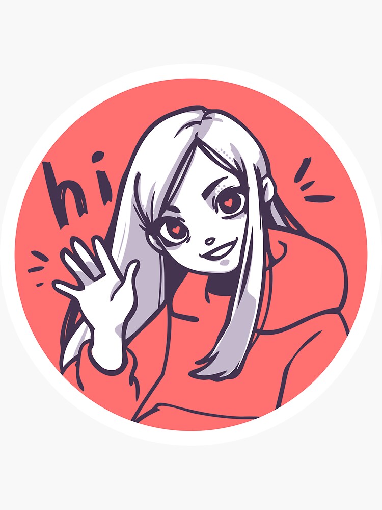 "Hello Smile Kawaii Anime Sticker" Sticker by MangoDesignArt | Redbubble