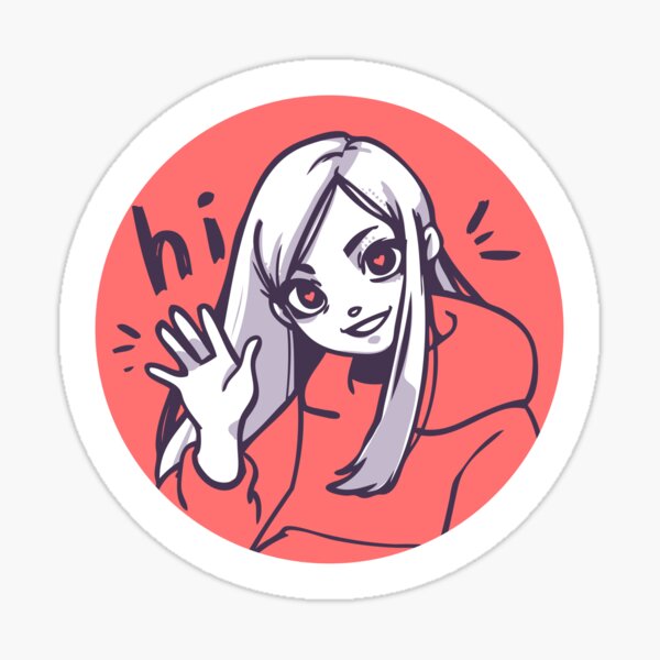 "Hello Smile Kawaii Anime Sticker" Sticker by MangoDesignArt | Redbubble