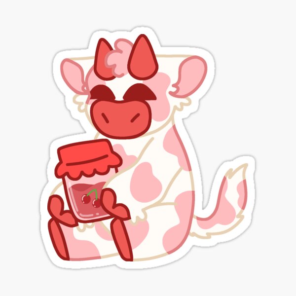 "Cherry cow" Sticker by Pwnytail | Redbubble