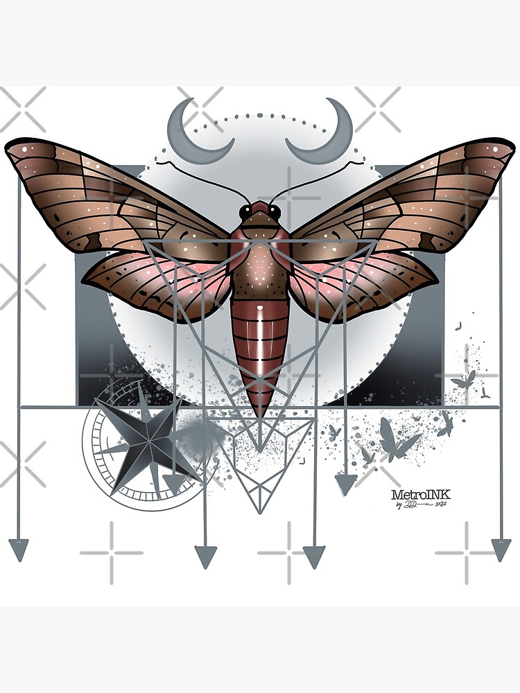 "Geometric Moth" Poster for Sale by MetroInk | Redbubble