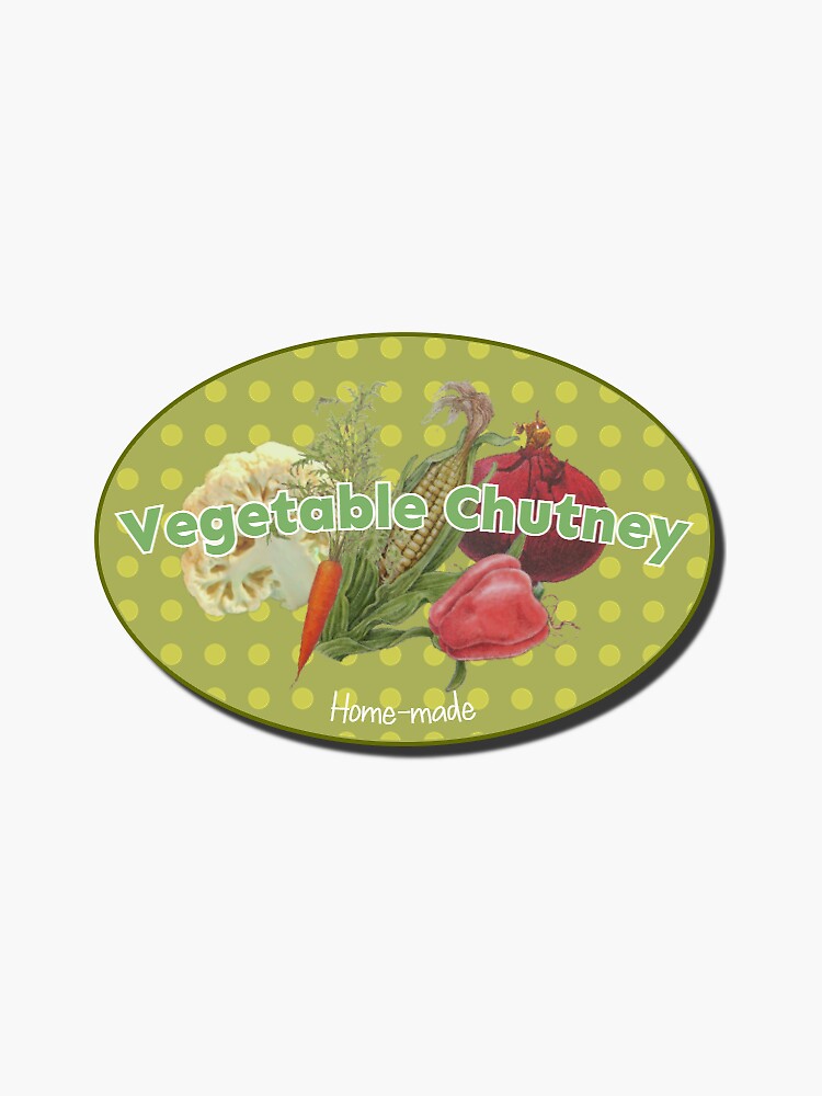 "Home-made Vegetable Chutney Label" Sticker by ArtyRuby | Redbubble