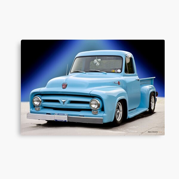 "1955 Ford F100 'Baby Blues' Stepside Pickup" Canvas Print for Sale by ...