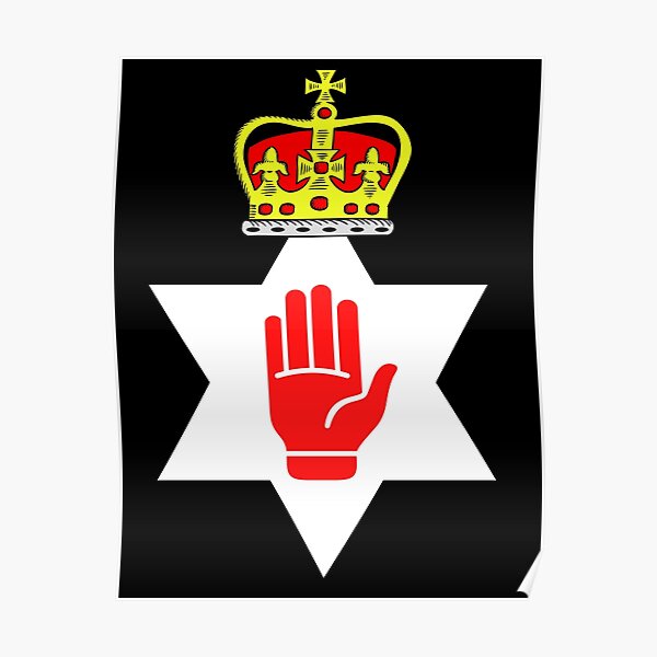 "Northern Ireland Ulster Flag Star with Crown" Poster for Sale by Tees ...