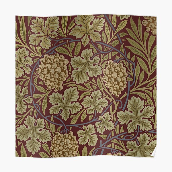 "William Morris Vintage Grape Wallpaper Pattern" Poster by antiqueart ...