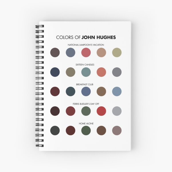 "Colors of John Hughes" Spiral Notebook for Sale by rhserra | Redbubble