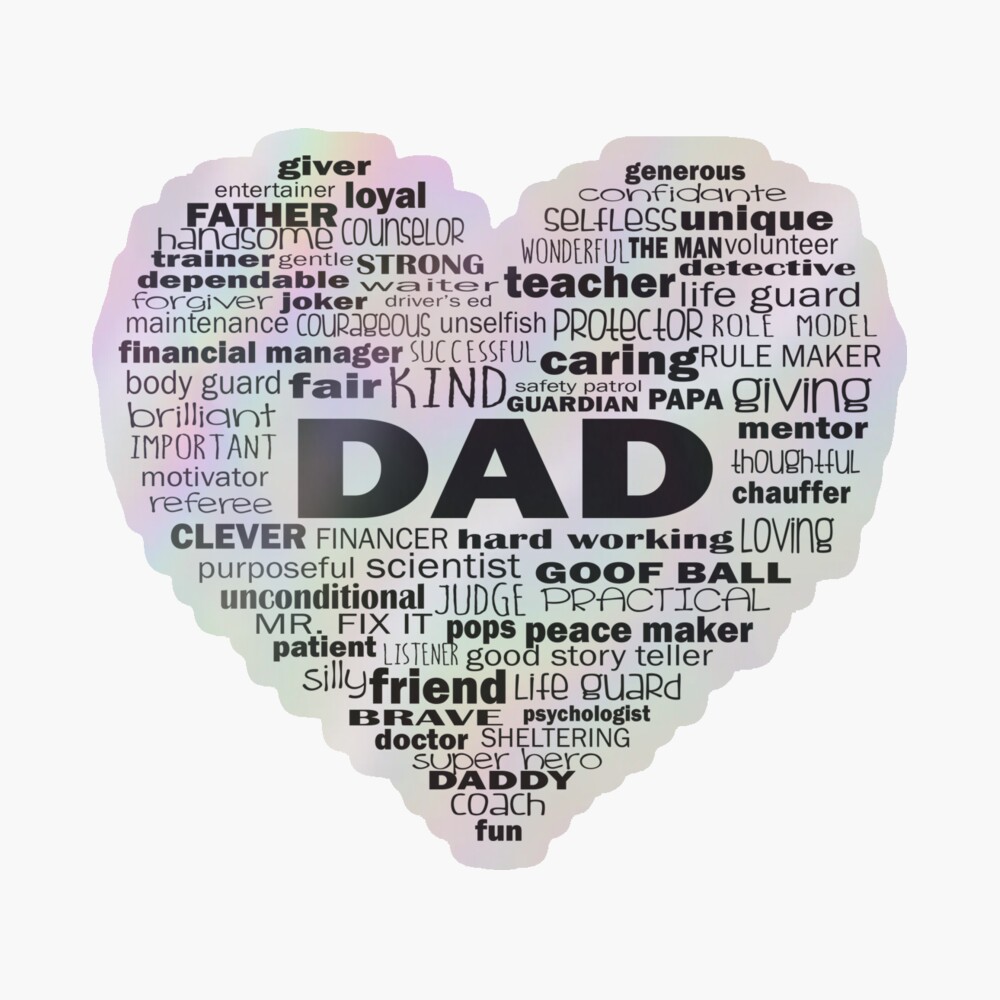 Dad Word Art Heart