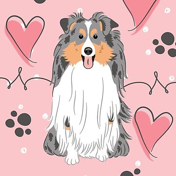 "LOVE Blue Merle Sheltie Dog Shetland Sheepdog " Sticker for Sale by ...