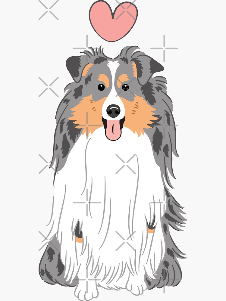 "LOVE Blue Merle Sheltie Dog Shetland Sheepdog " Sticker by ...