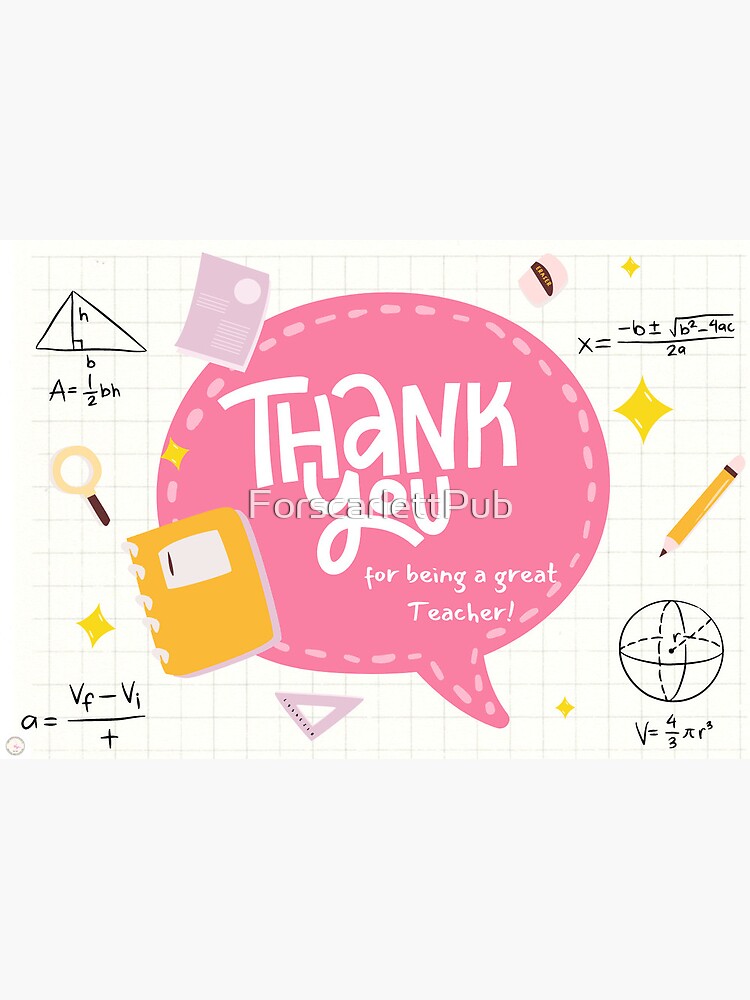 "Thank you for Being a Great Teacher! ~ Math Theme" Greeting Card for ...