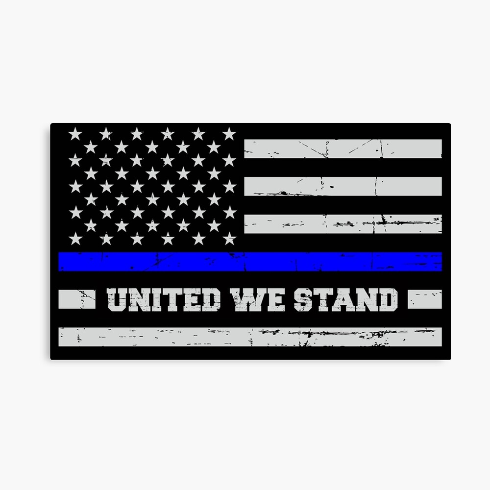 LEO Thin Blue Line Punisher Blue Lives Matter US Flag Framed Canvas ...