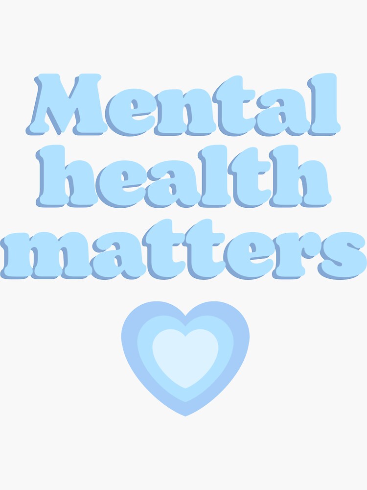 "Pastel blue mental health matters design " Sticker for Sale by Holly ...