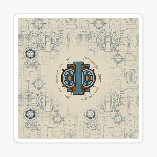 "Schematic image of TOKAMAK, a fusion reactor. Print with drawings and ...