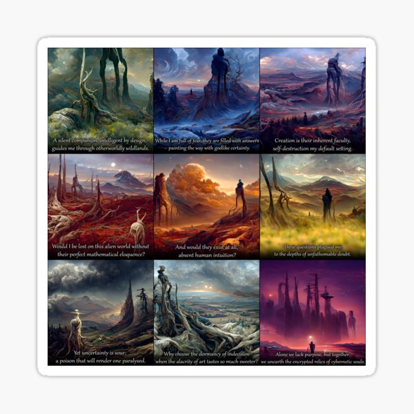 ""Godlike" the full poem" Sticker by T-draw | Redbubble