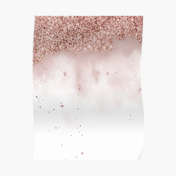 "Rose Gold Glitter And Blush Pink Watercolor" Poster for Sale by ...