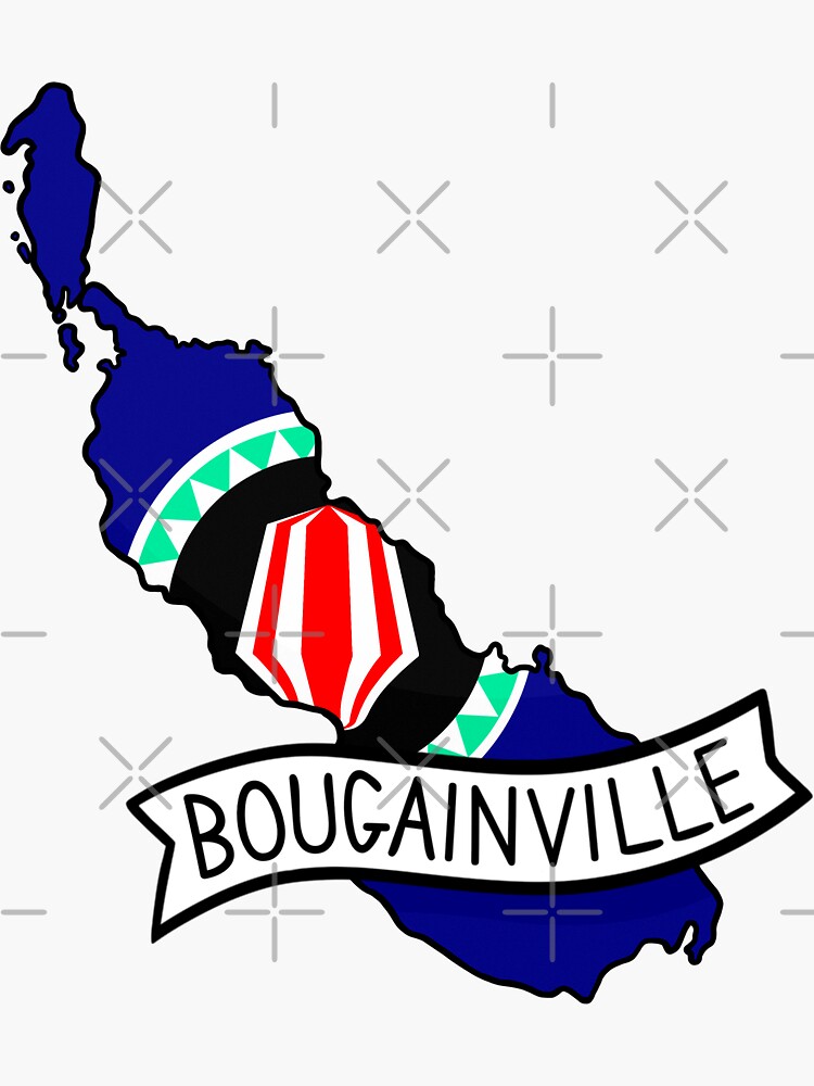 "Bougainville Flag Map Sticker" Sticker for Sale by Drawingvild | Redbubble