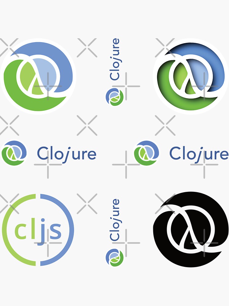 "Clojure Sticker Set" Sticker for Sale by mythical-design | Redbubble