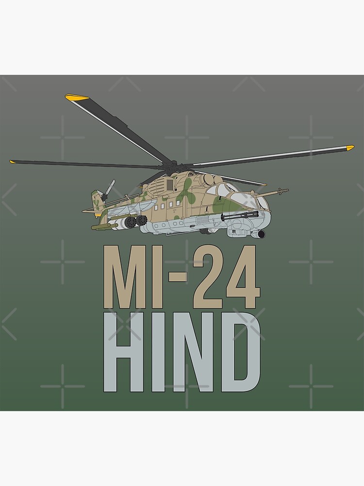 "Mi-24 Hind helicopter gunship color version" Poster for Sale by ...