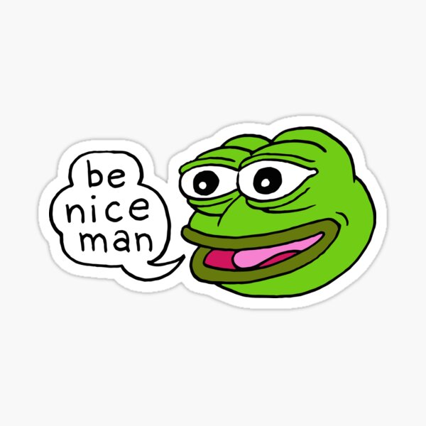 "Be nice man" Sticker for Sale by freshangover | Redbubble