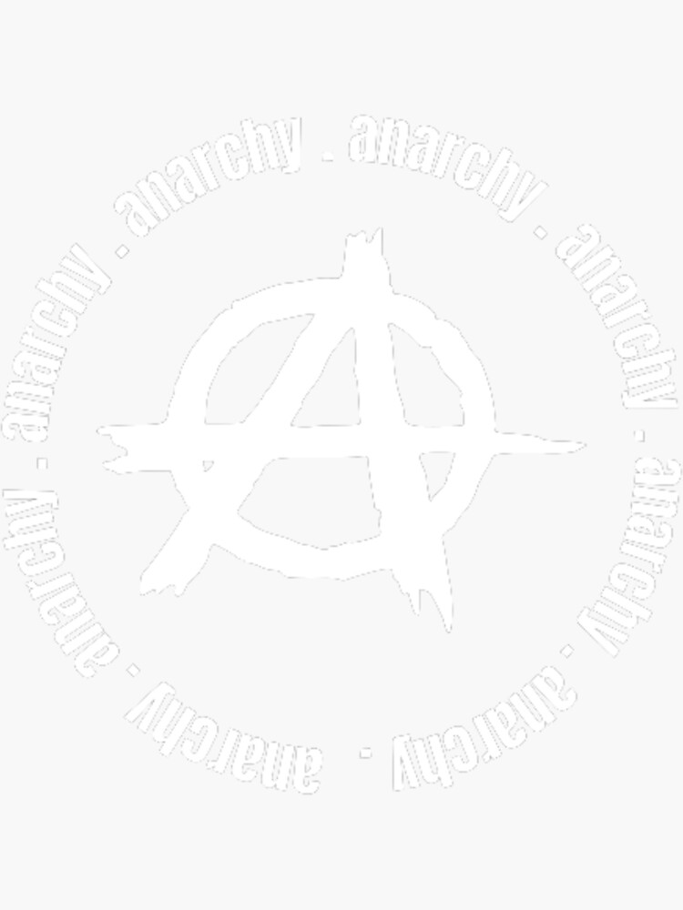"Anarchy Symbol Circle Anarchy Design White" Sticker for Sale by ...