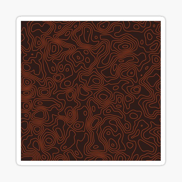 "Topographic Map Pattern. Brown Orange Color" Sticker for Sale by ...