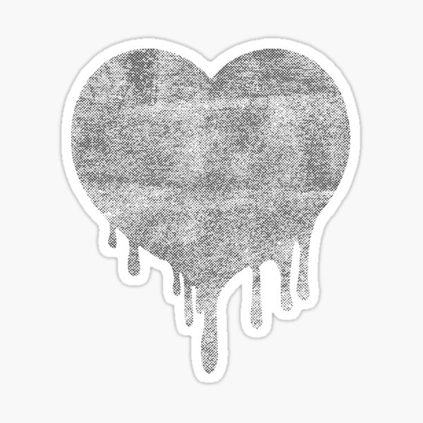 "Bleeding Heart halftone pattern" Sticker by rrm-designs | Redbubble