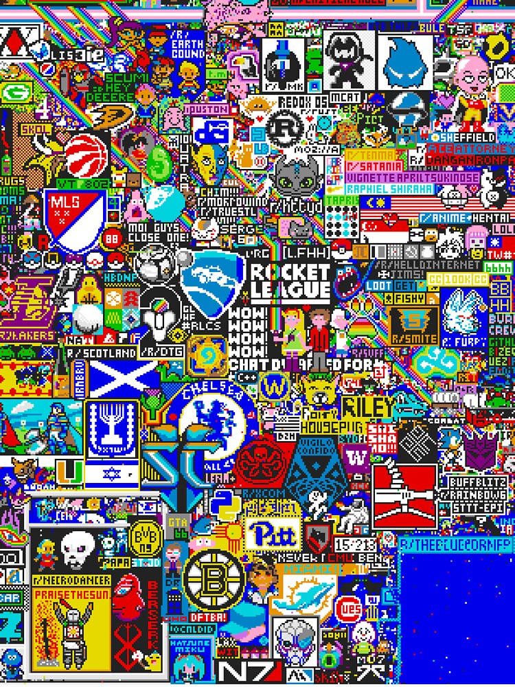 "Reddit /r/Place 10K resolution Original Print – Lower Right" T-shirt ...